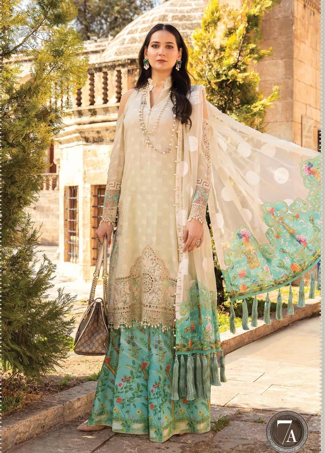 Maria B Embroidered Lawn Unstitched 3 Piece Suit 07 A - Summer ...