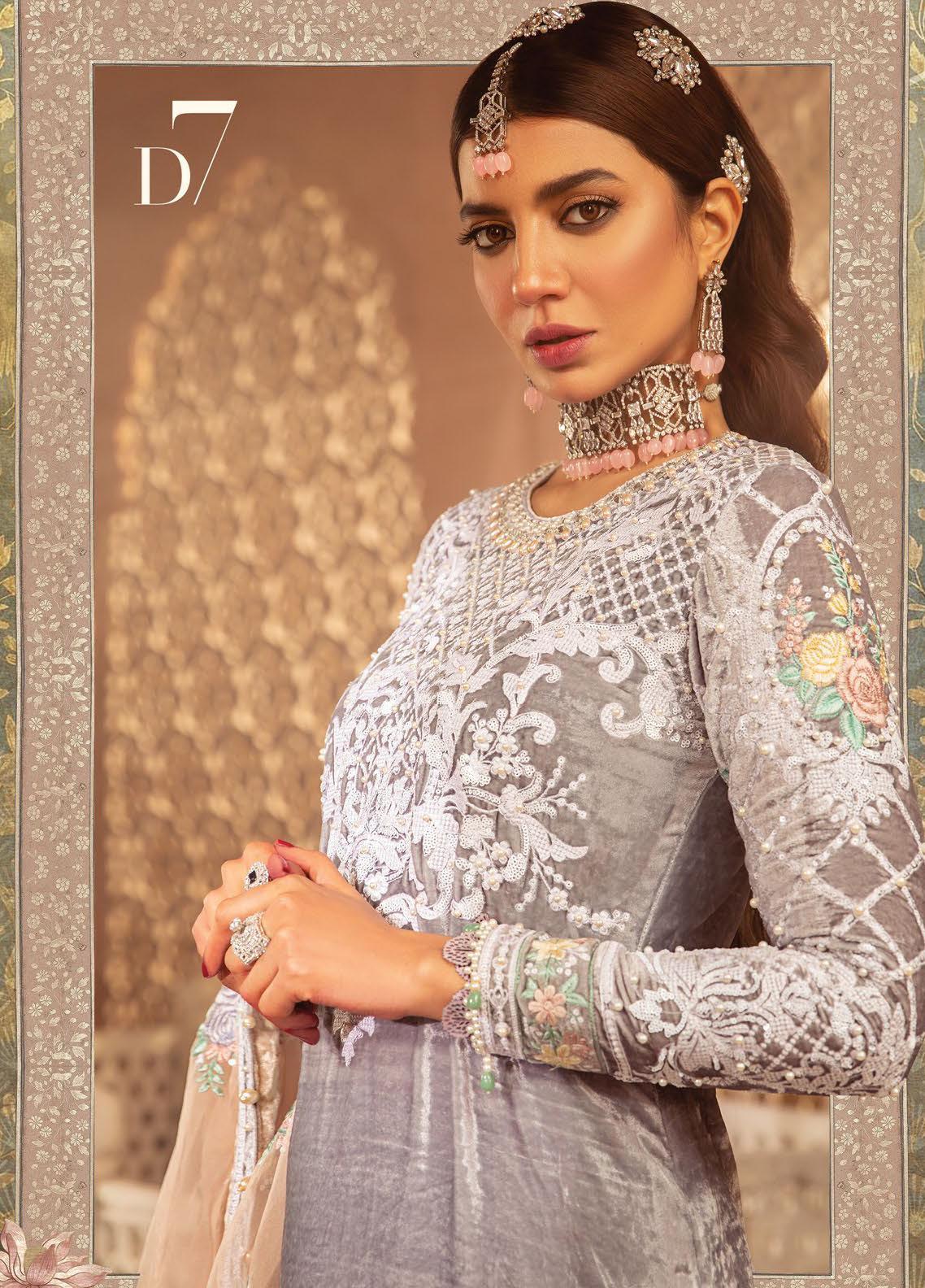 Maria B Embroidered Velvet Suit Unstitched 3 Piece MBVC21 D7 - Winter ...