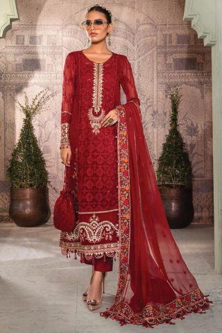Maria B Embroidered Chiffon Suits Unstitched 3 Piece D7 - Luxury ...