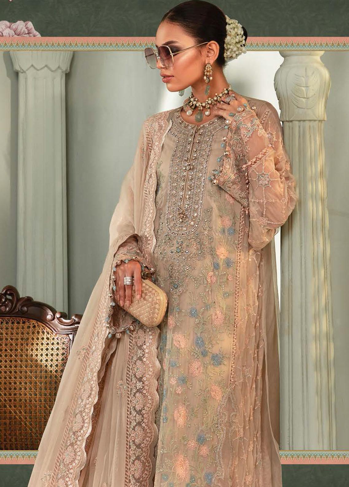 Maria B Embroidered Chiffon Suits Unstitched 3 Piece D6 - Luxury ...